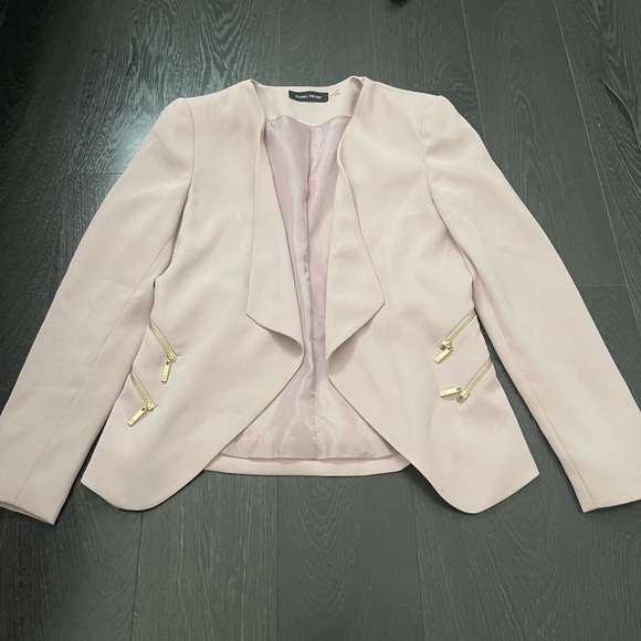Ivanka Trump | Jackets & Coats | Asymmetric Pink Blazer With Gold ...